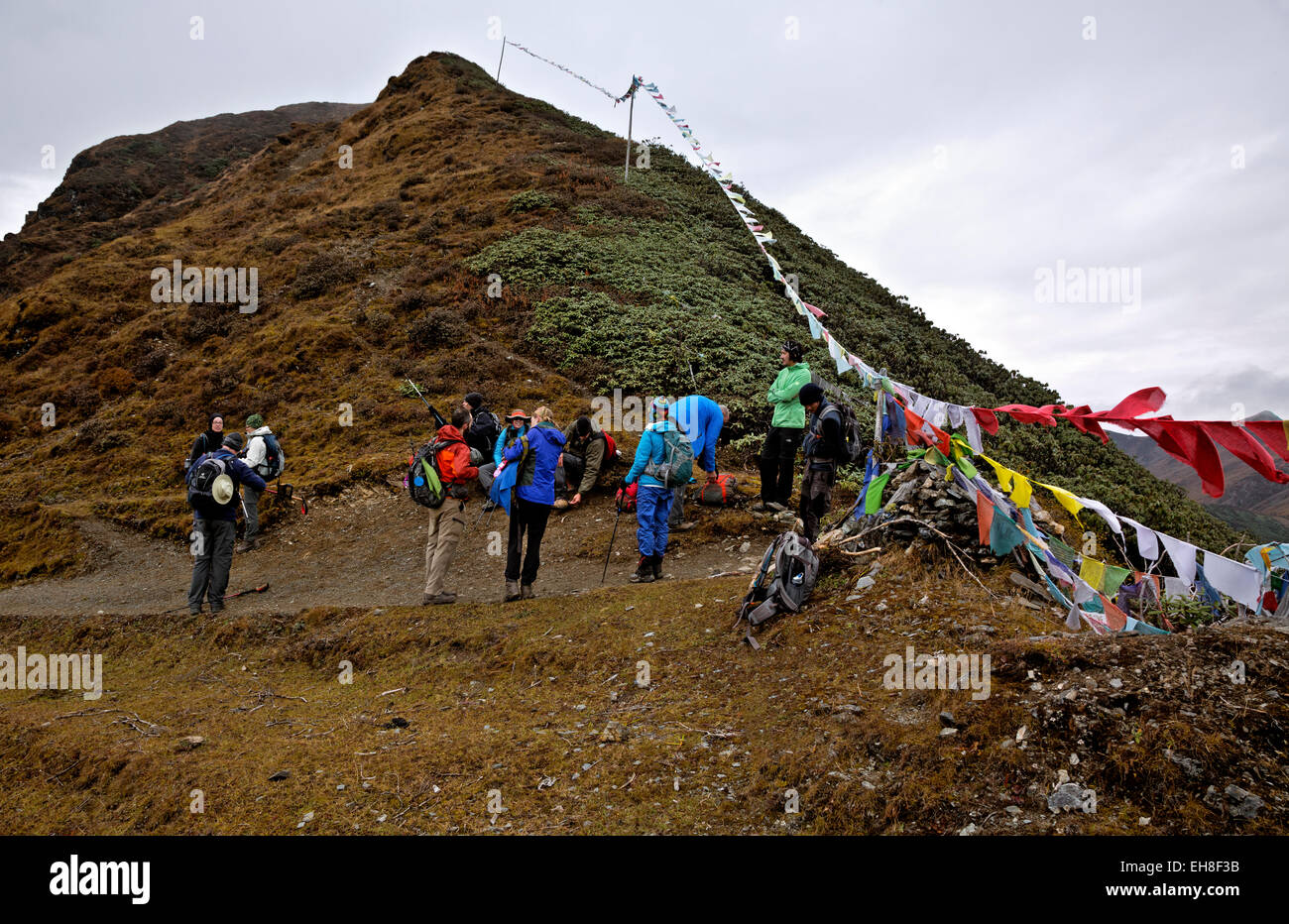 Bhutan two trekking groups take hi-res stock photography and images - Alamy