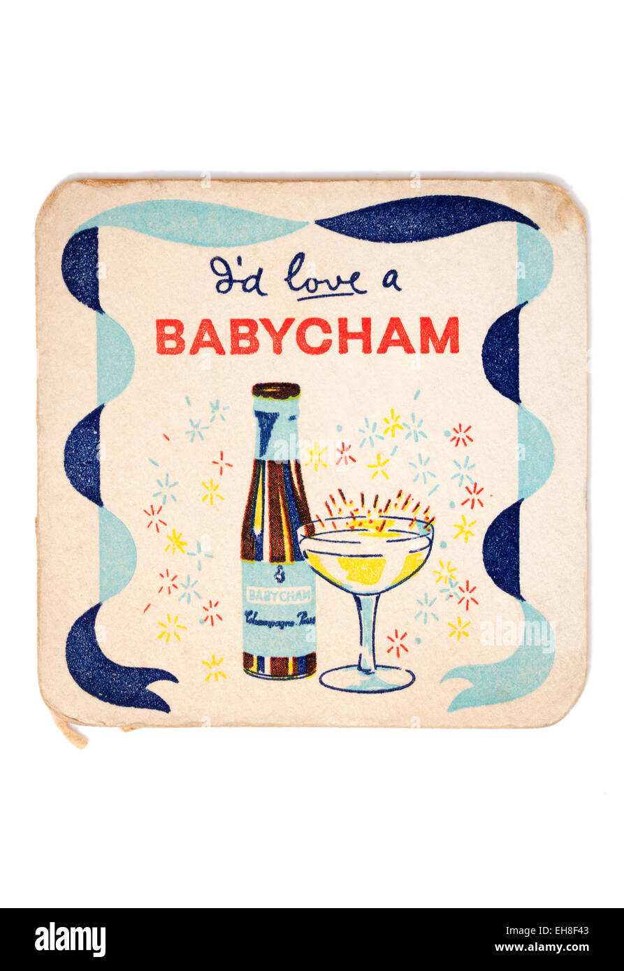 Vintage Beermat Advertising Babycham Drink Stock Photo - Alamy