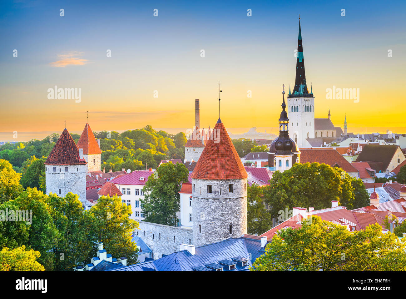 Tallinn, Estonia old city skyline Stock Photo - Alamy