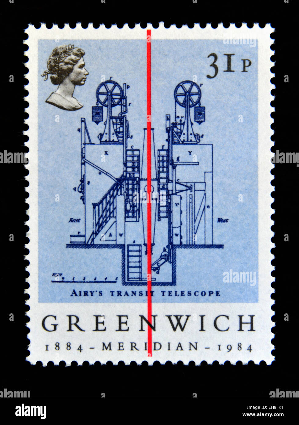 Postage stamp. Great Britain. Queen Elizabeth II. 1984. Centenary of ...