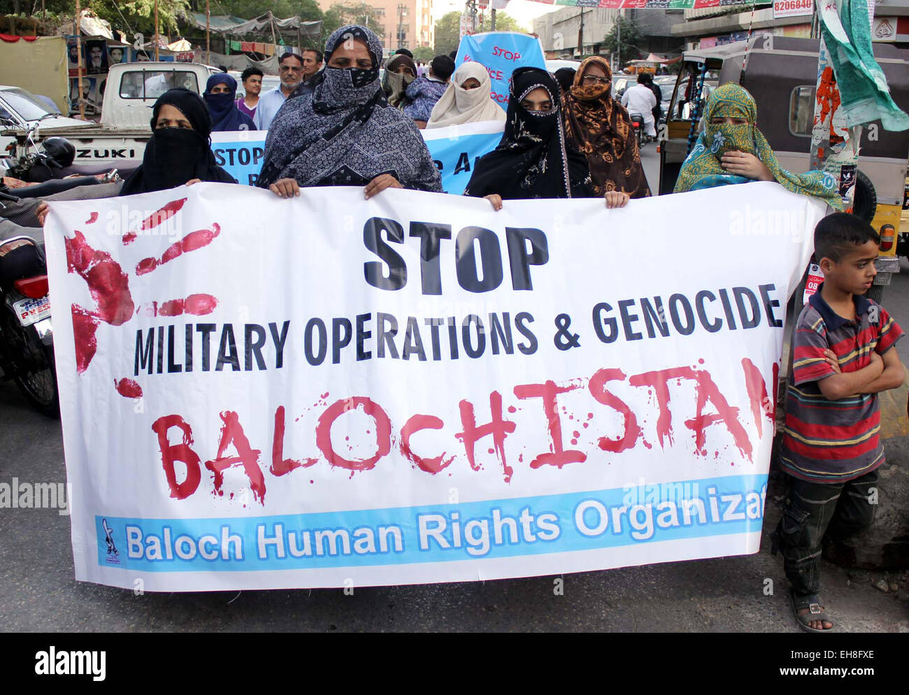 Activists of Baloch Human Rights Organization are protesting against ...