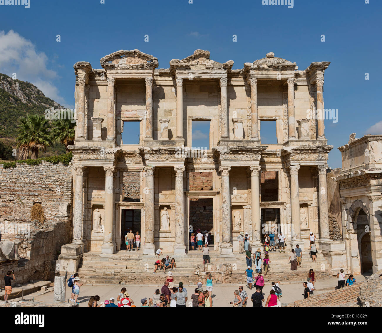 Ancient Ephesus Turkey Library of Celsus large panorama Stock Photo - Alamy
