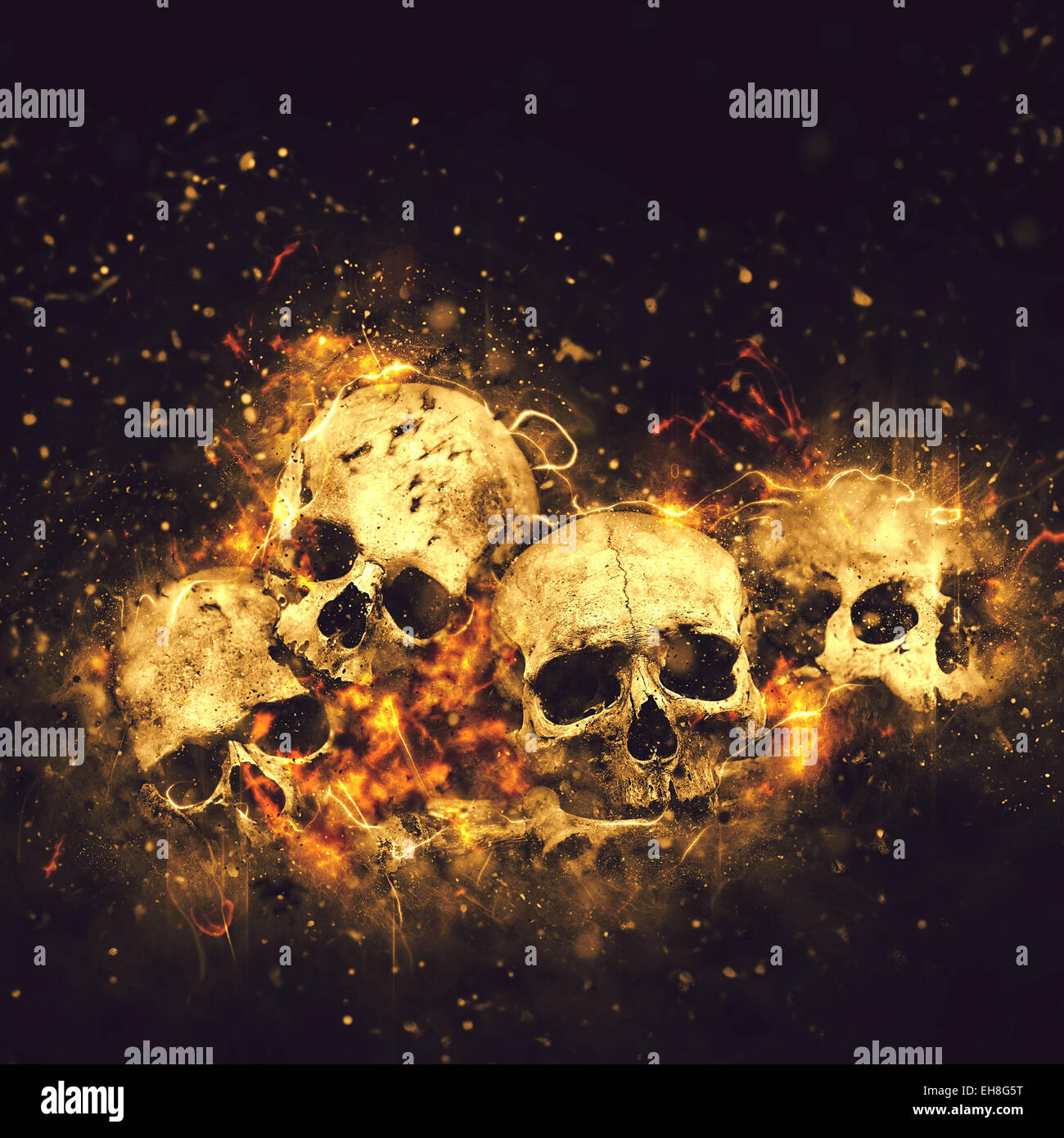 Skulls And Bones as Conceptual Spooky Horror Halloween image Stock ...