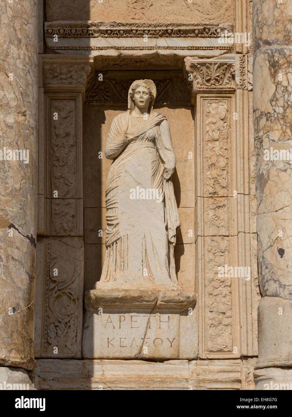 Ancient Ephesus Turkey Library of Celsus woman sculpture Stock Photo ...