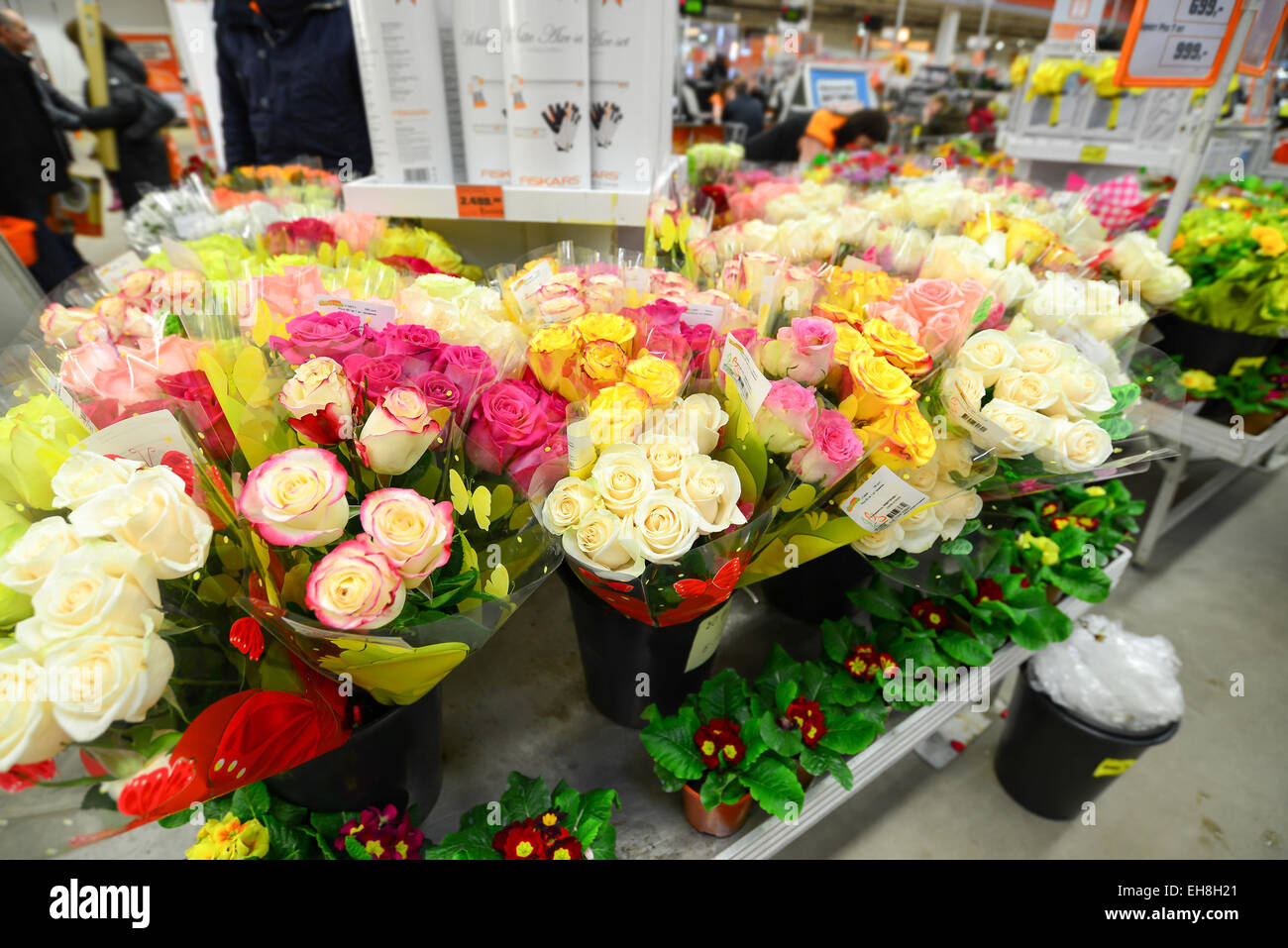 A flower bouquet with a lot of a different flowers Stock Photo - Alamy
