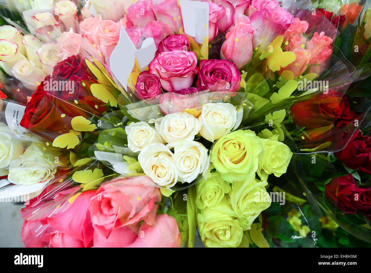 A flower bouquet with a lot of a different flowers Stock Photo - Alamy