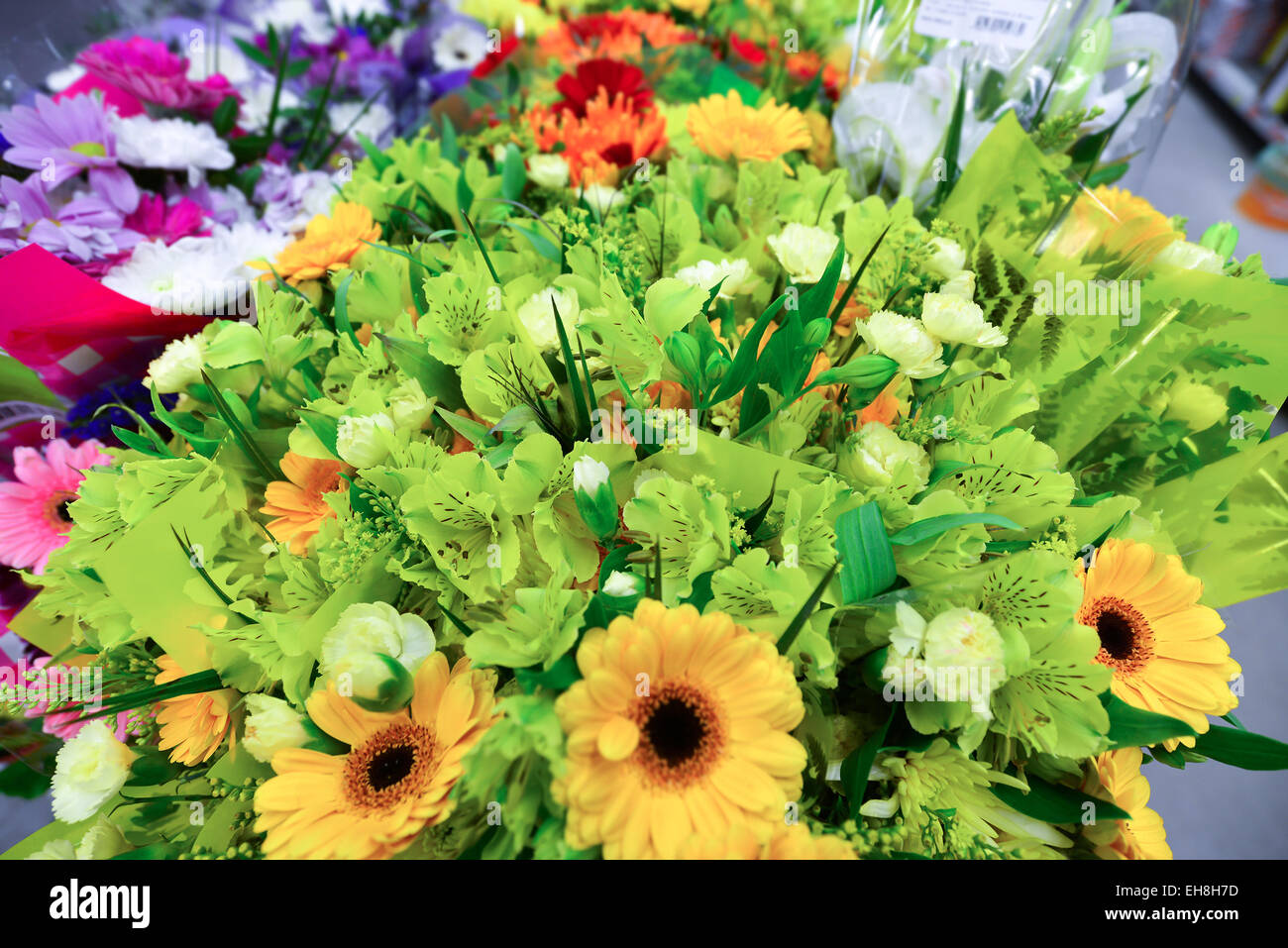 A flower bouquet with a lot of a different flowers Stock Photo - Alamy