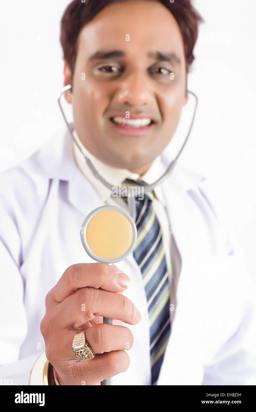1 indian Adult Man doctor Showing Stethoscope Stock Photo - Alamy