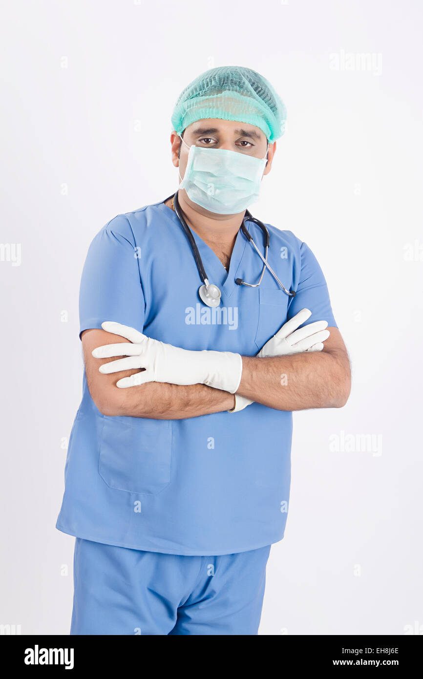 1 indian Adult Man Surgeon doctor standing pose Stock Photo - Alamy