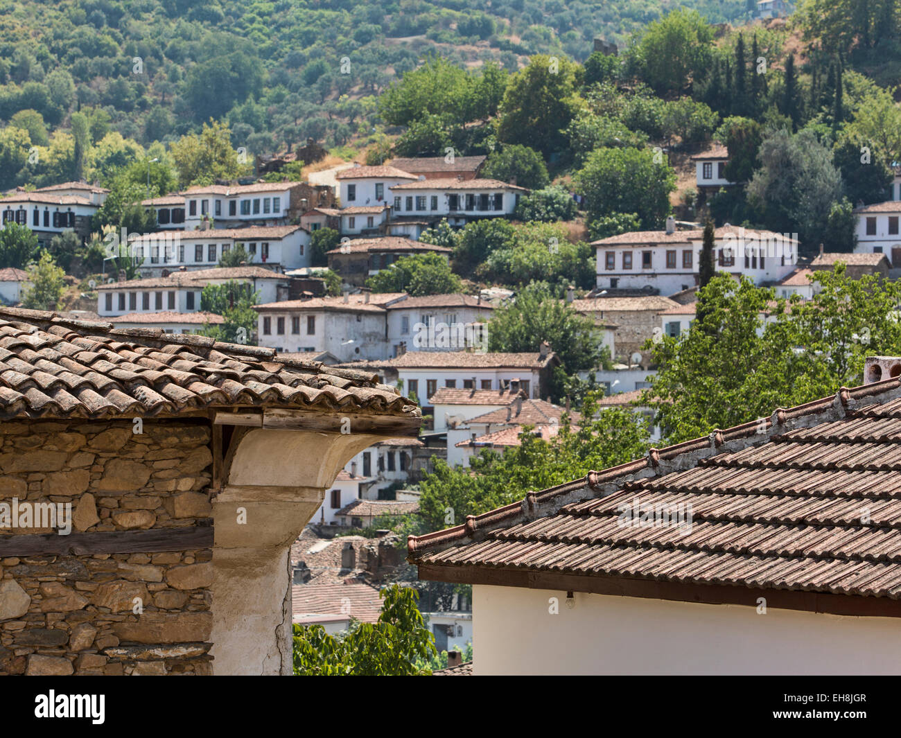 Sirince, Turkey homes on a hill with tile roofs Stock Photo - Alamy