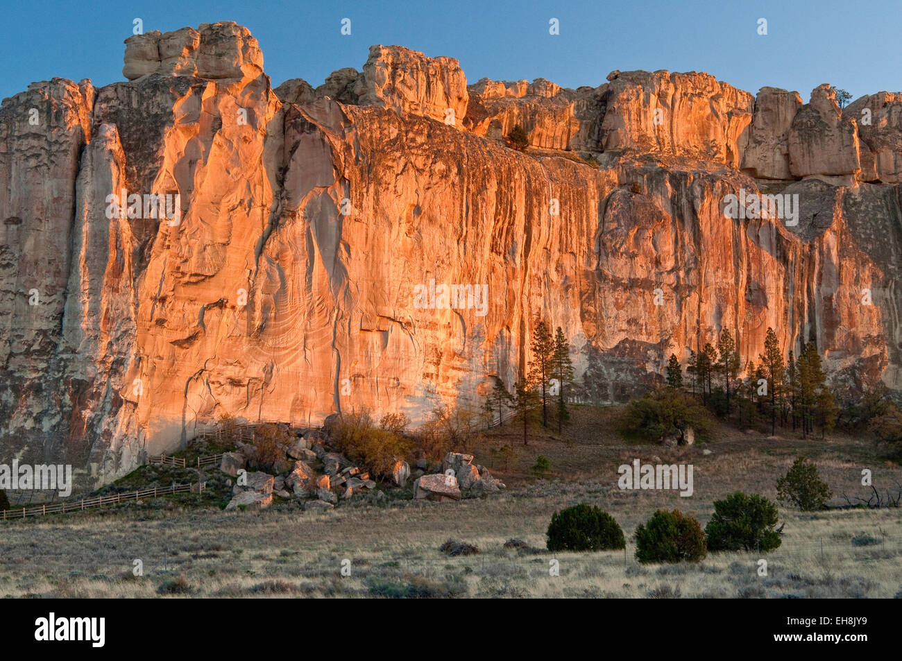 Cliffs of El Morro Rock at sunset, El Morro National Monument, New ...