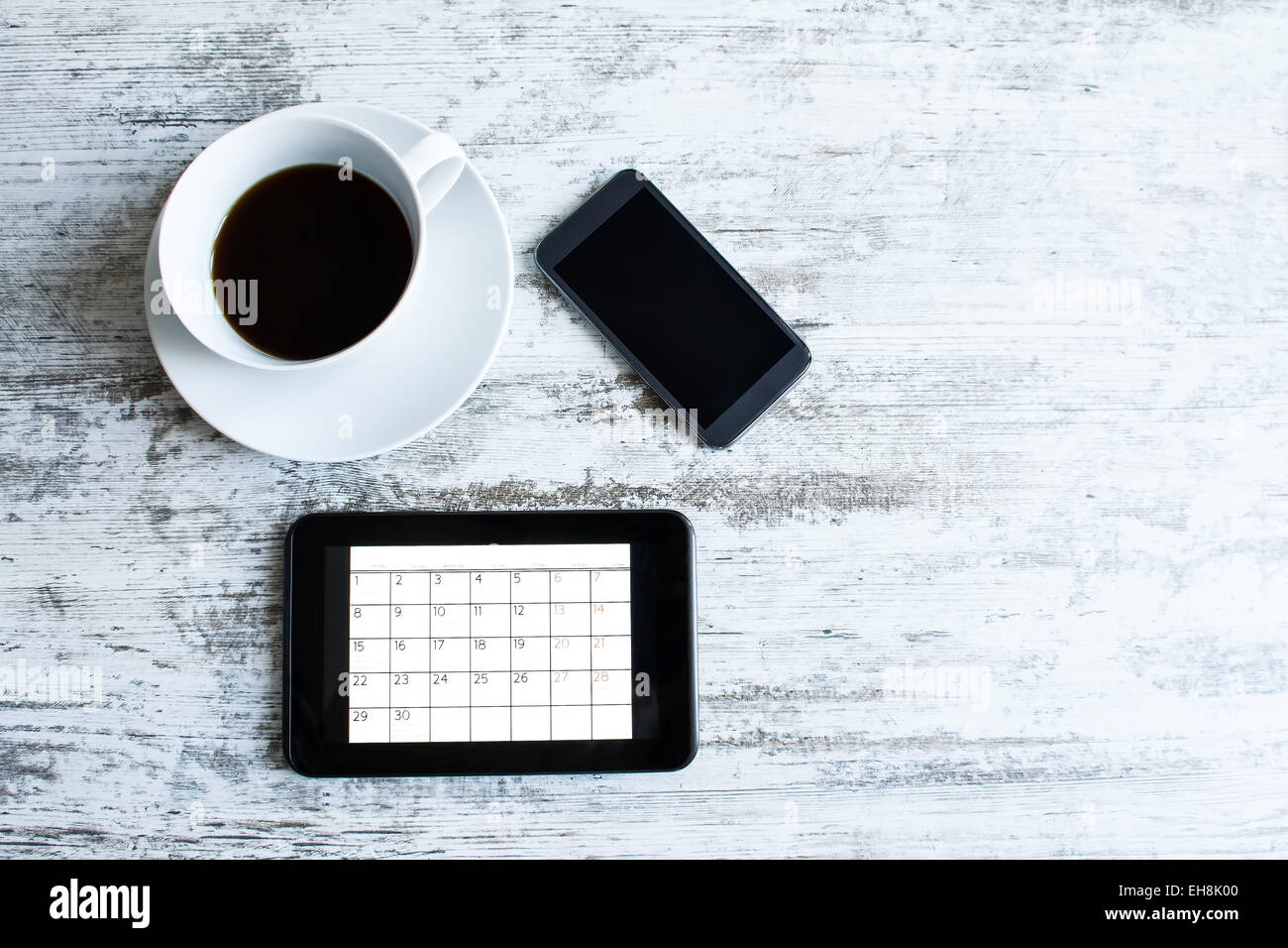 Checking monthly activities and appointments at the office in the ...