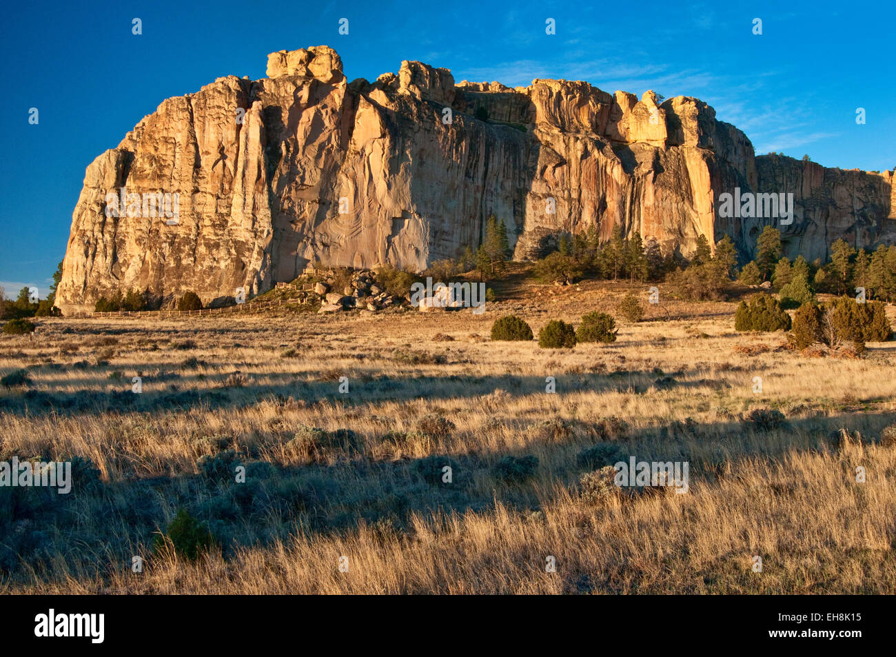 Cliffs of El Morro Rock at sunrise, El Morro National Monument, New ...