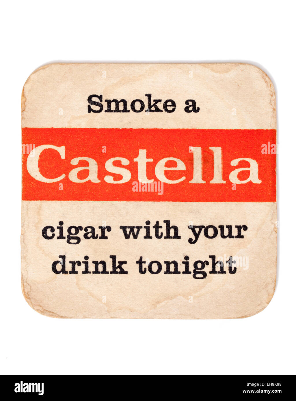 Vintage Beermat Advertising Castella Cigars Stock Photo - Alamy