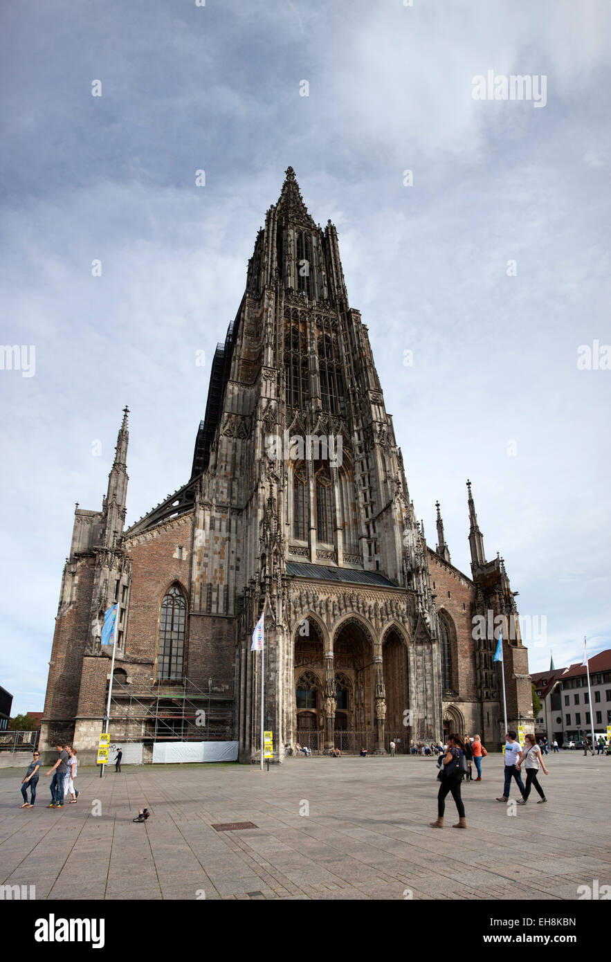 Ulm, Germany cathedral downtown people panorama Stock Photo - Alamy
