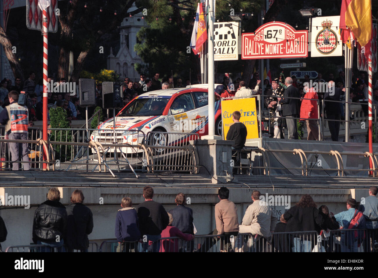 Monte Carlo Rally 1999 Colin McRae and Nicky Grist on the finishing ...