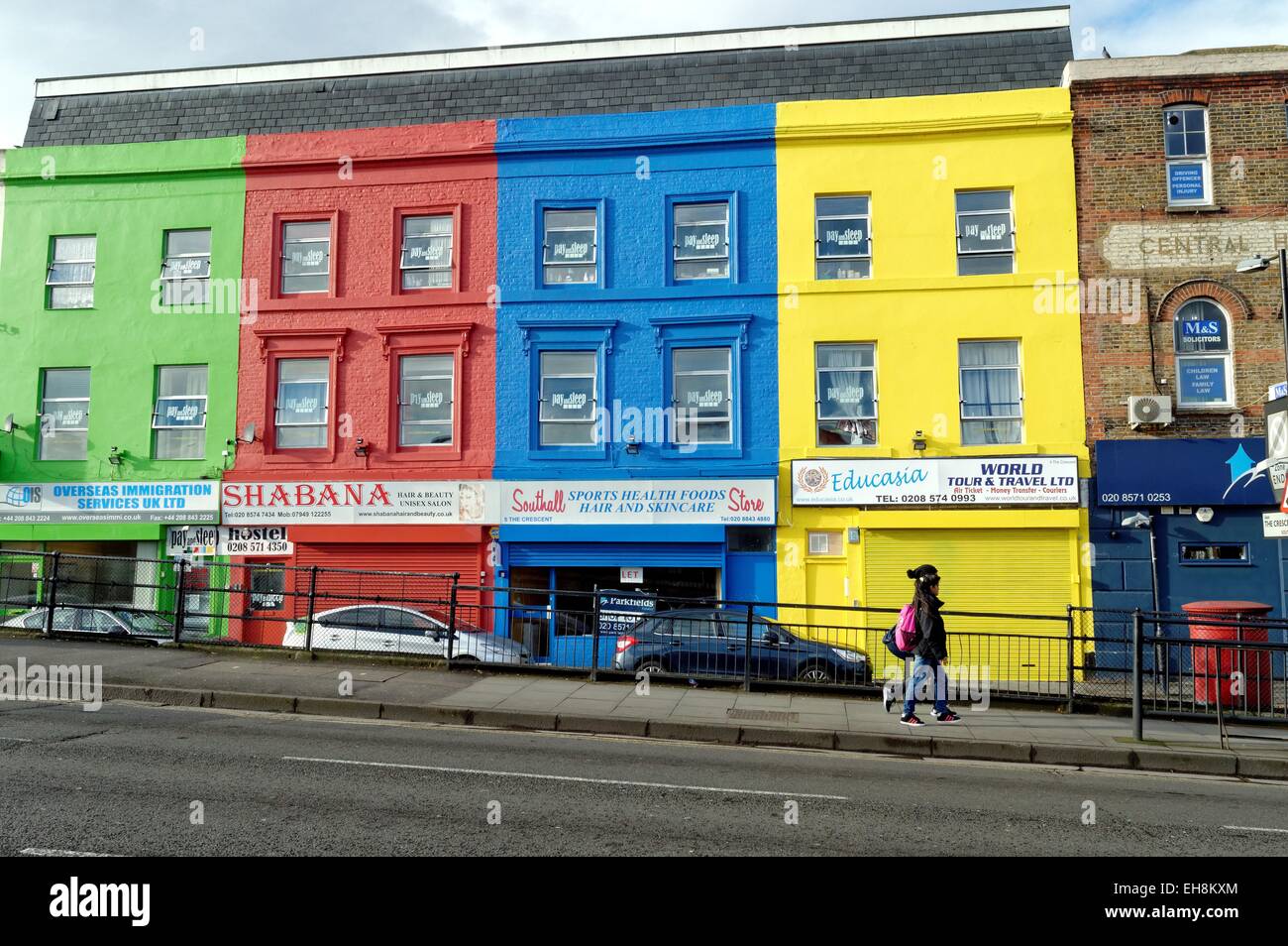 Colourful buildings in Southall West London Stock Photo - Alamy