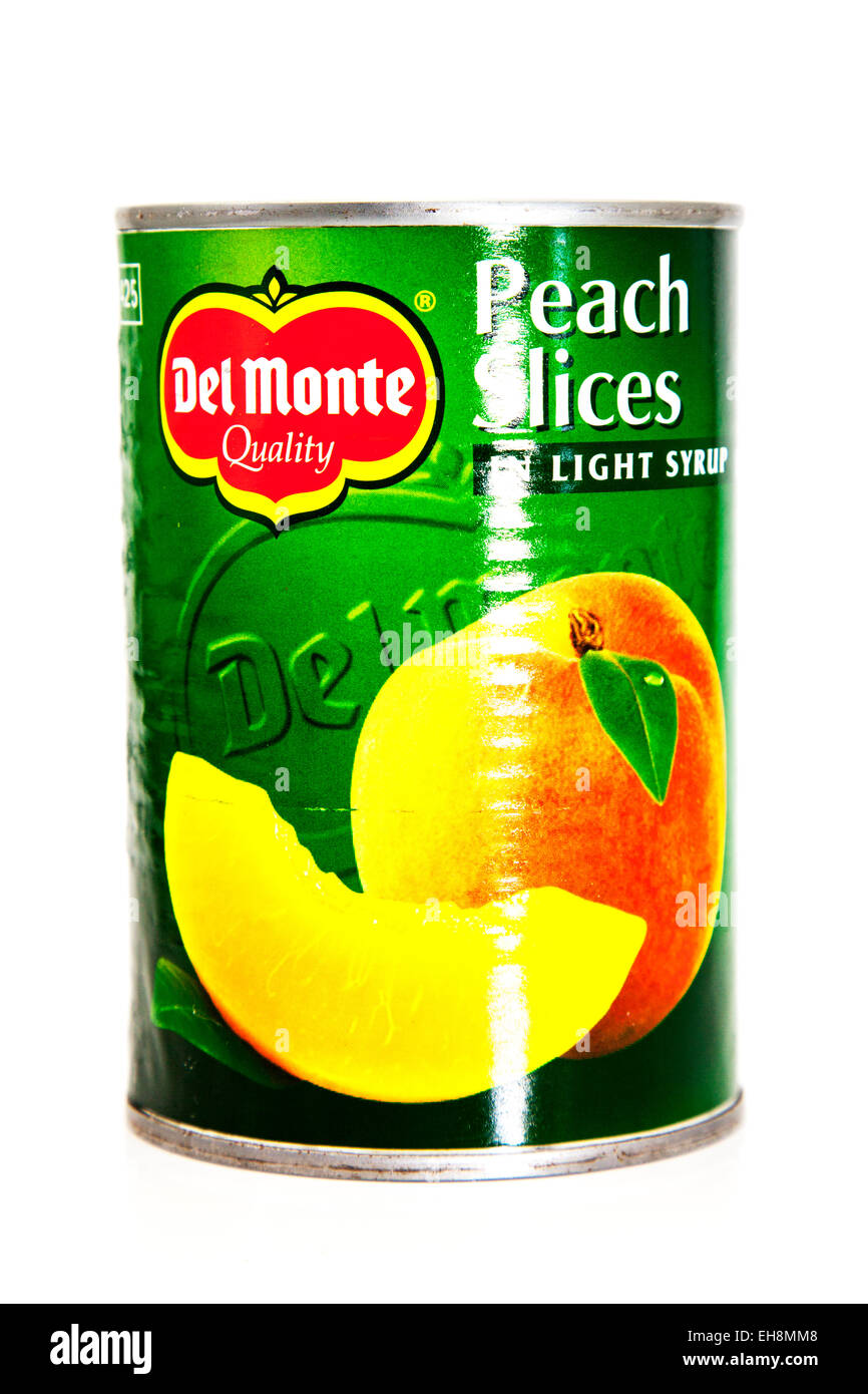 Peach slices tin tinned del monte in syrup logo product cutout white ...