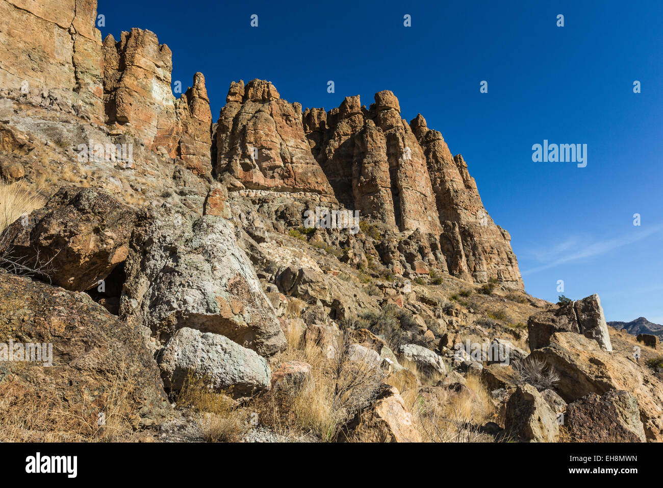 Clarno Palisades viewed from the trails in the Clarno Unit of John Day ...