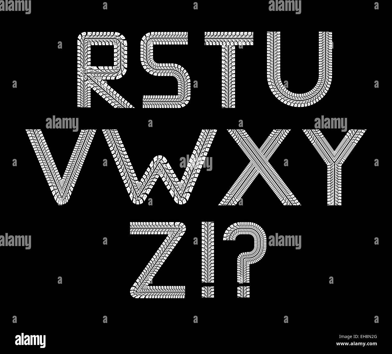 Tire tracks font hi-res stock photography and images - Alamy