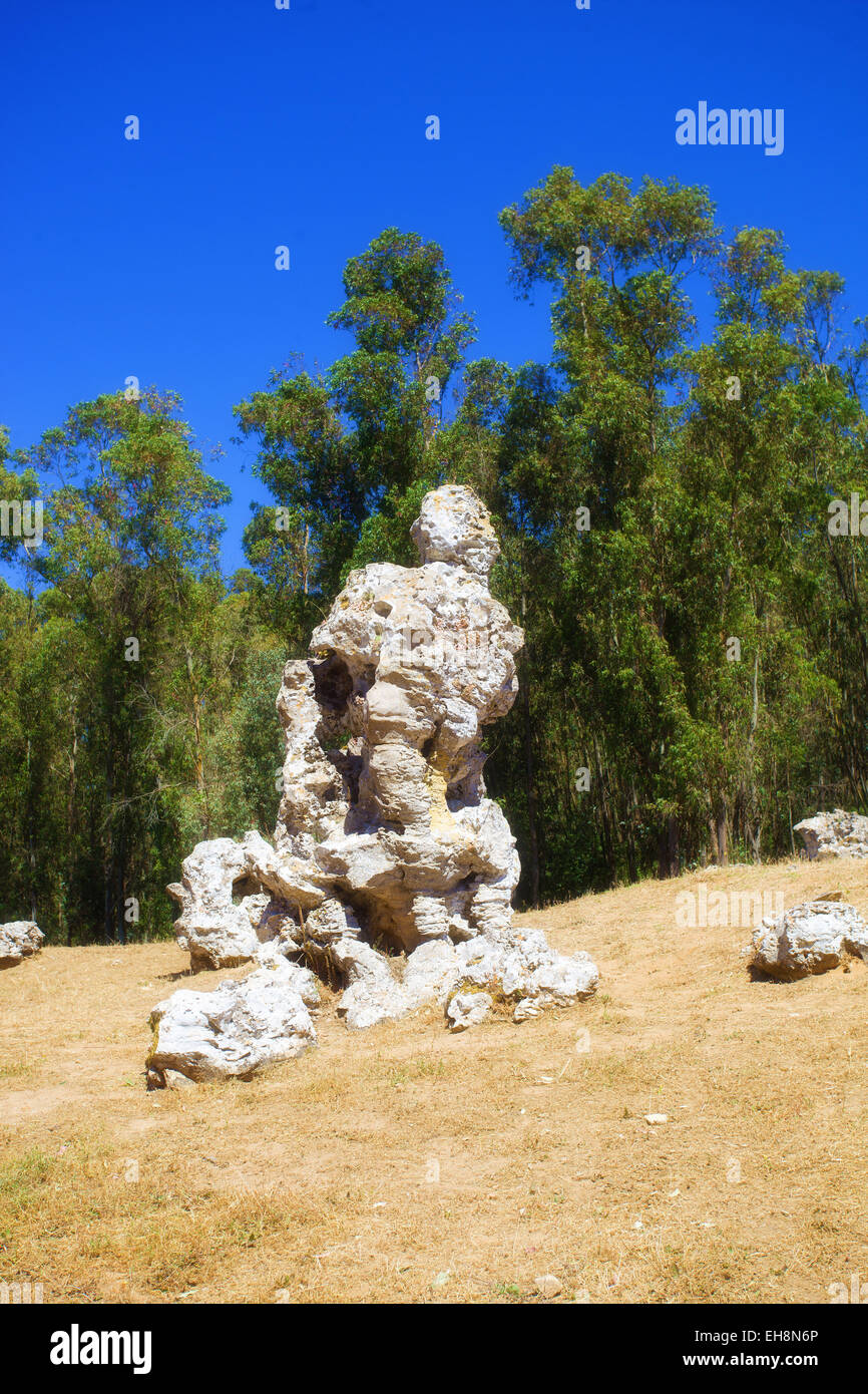 "Enchanted stones", special rocks shaped by weathering, in Sicily Stock ...