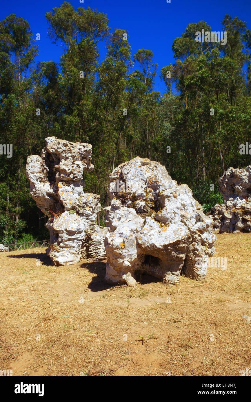 "Enchanted stones", special rocks shaped by weathering, in Sicily Stock ...