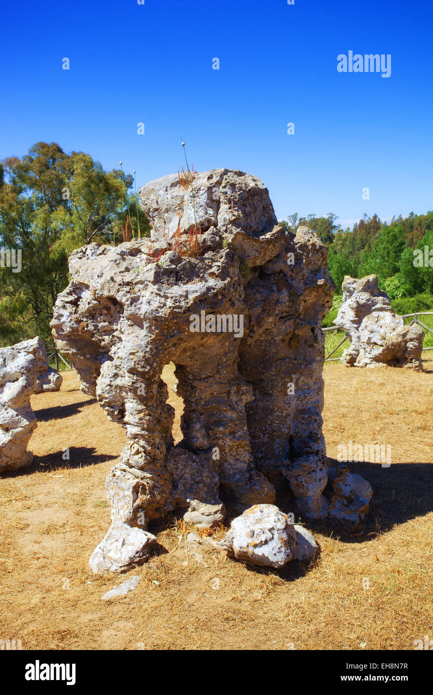 "Enchanted stones", special rocks shaped by weathering, in Sicily Stock ...