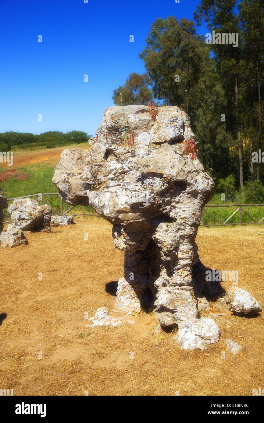 "Enchanted stones", special rocks shaped by weathering, in Sicily Stock ...