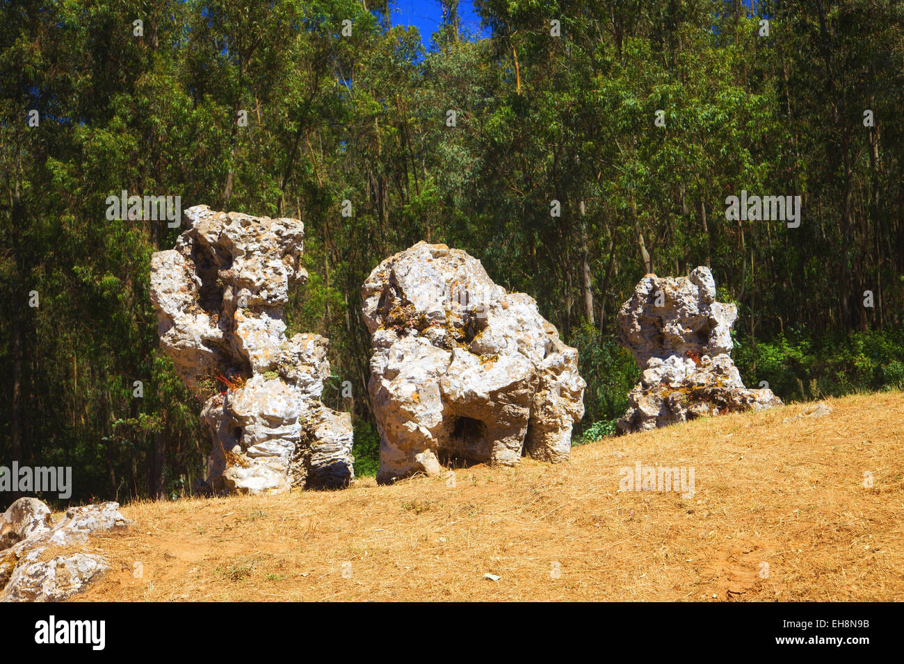 "Enchanted stones", special rocks shaped by weathering, in Sicily Stock ...