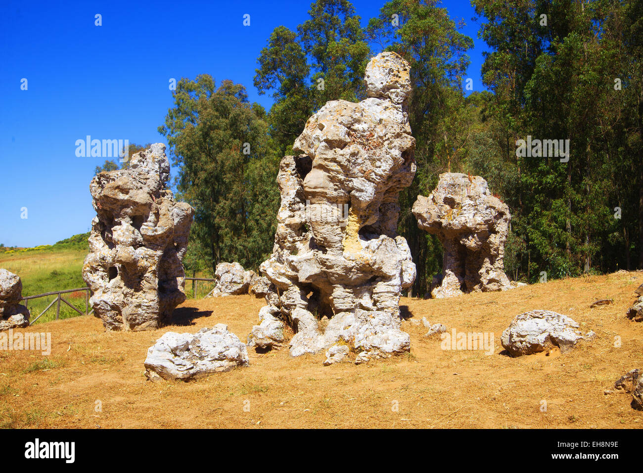 "Enchanted stones", special rocks shaped by weathering, in Sicily Stock ...