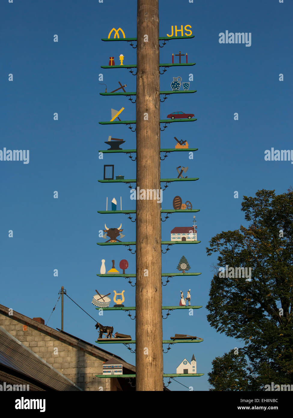 Germany pole with different careers and jobs Stock Photo - Alamy