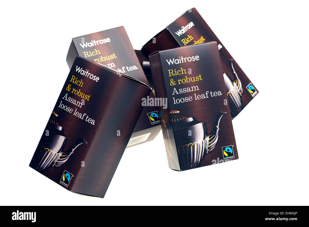 Five boxes of Waitrose Rich and Robust Assam Loose leaf tea Stock Photo ...