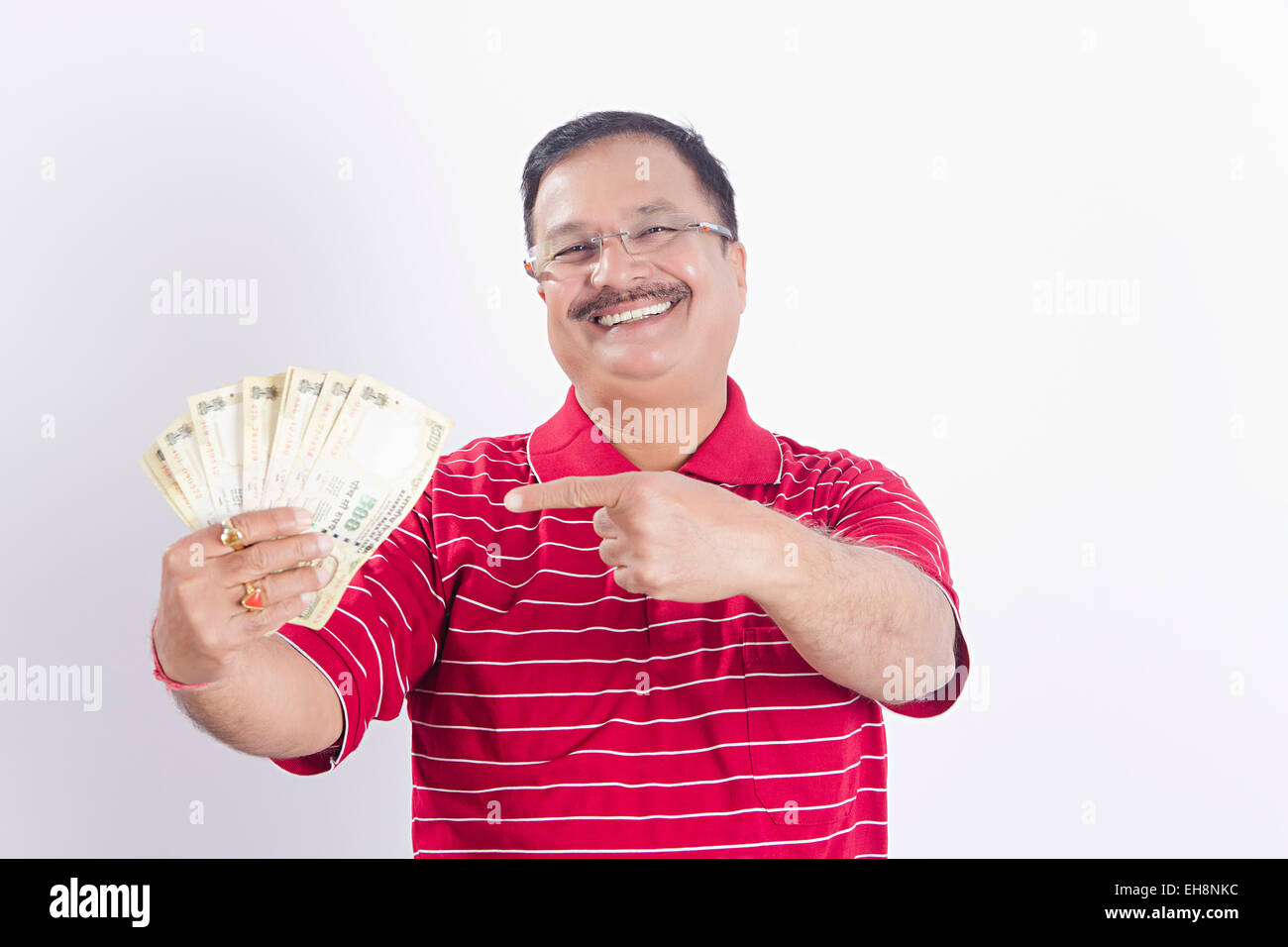 1 indian Seniors Adult man money showing finger pointing Stock Photo ...