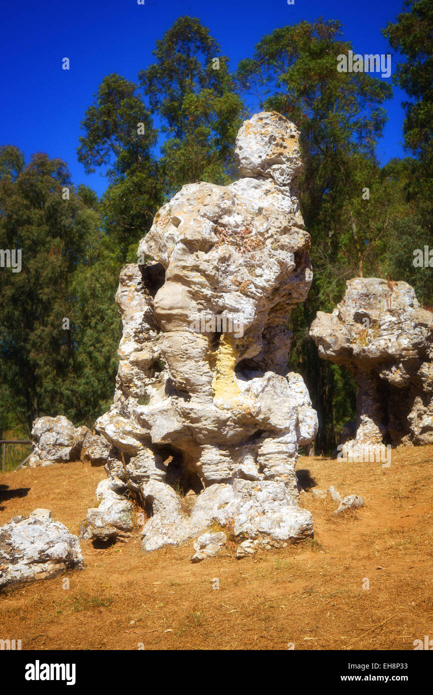 "Enchanted stones", special rocks shaped by weathering, in Sicily Stock ...