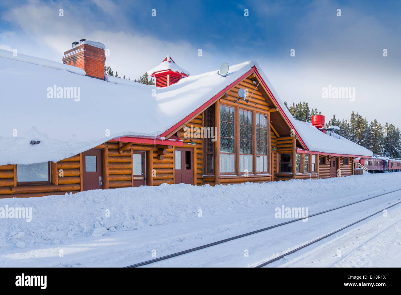 Heritage train Station, Lake Louise, Banff National Park, Alberta ...