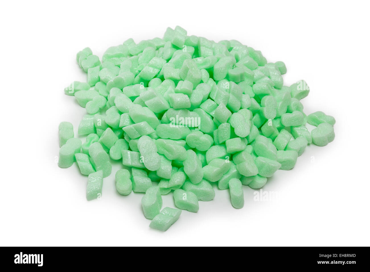 heap of green foam packing fillers isolated on white background Stock ...