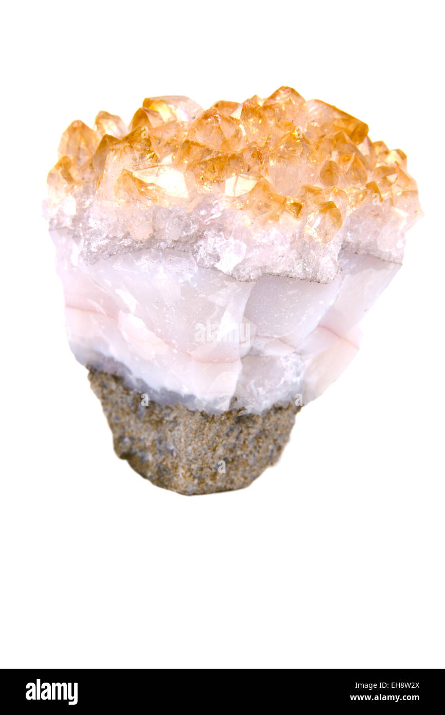 Lemon quartz isolated on white background Stock Photo - Alamy