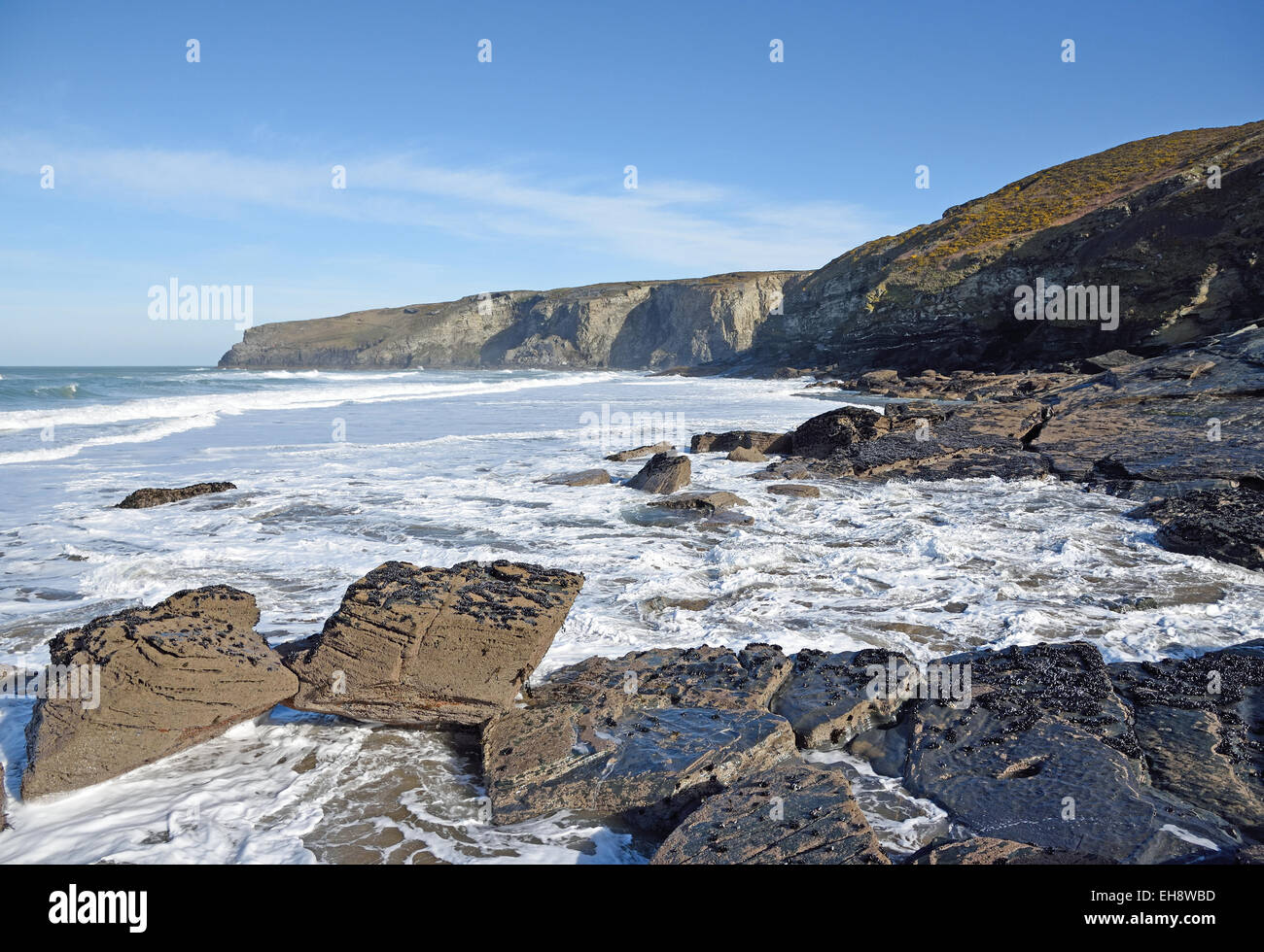 Trebarwith strand hi-res stock photography and images - Alamy
