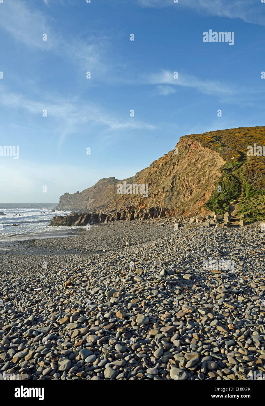 Menachurch Point, the beach and cliffs at Northcott Mouth near Bude ...