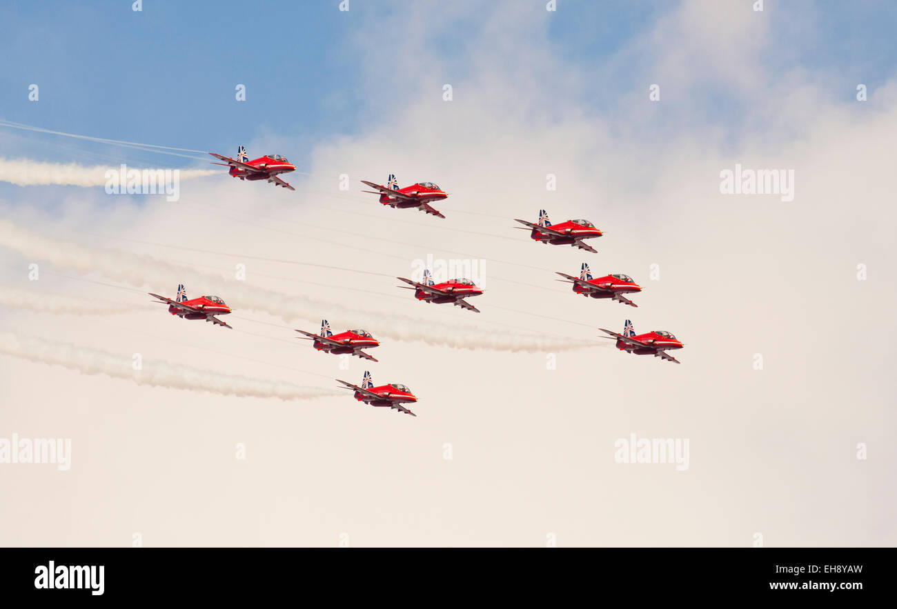 Red arrows display team Stock Photo - Alamy