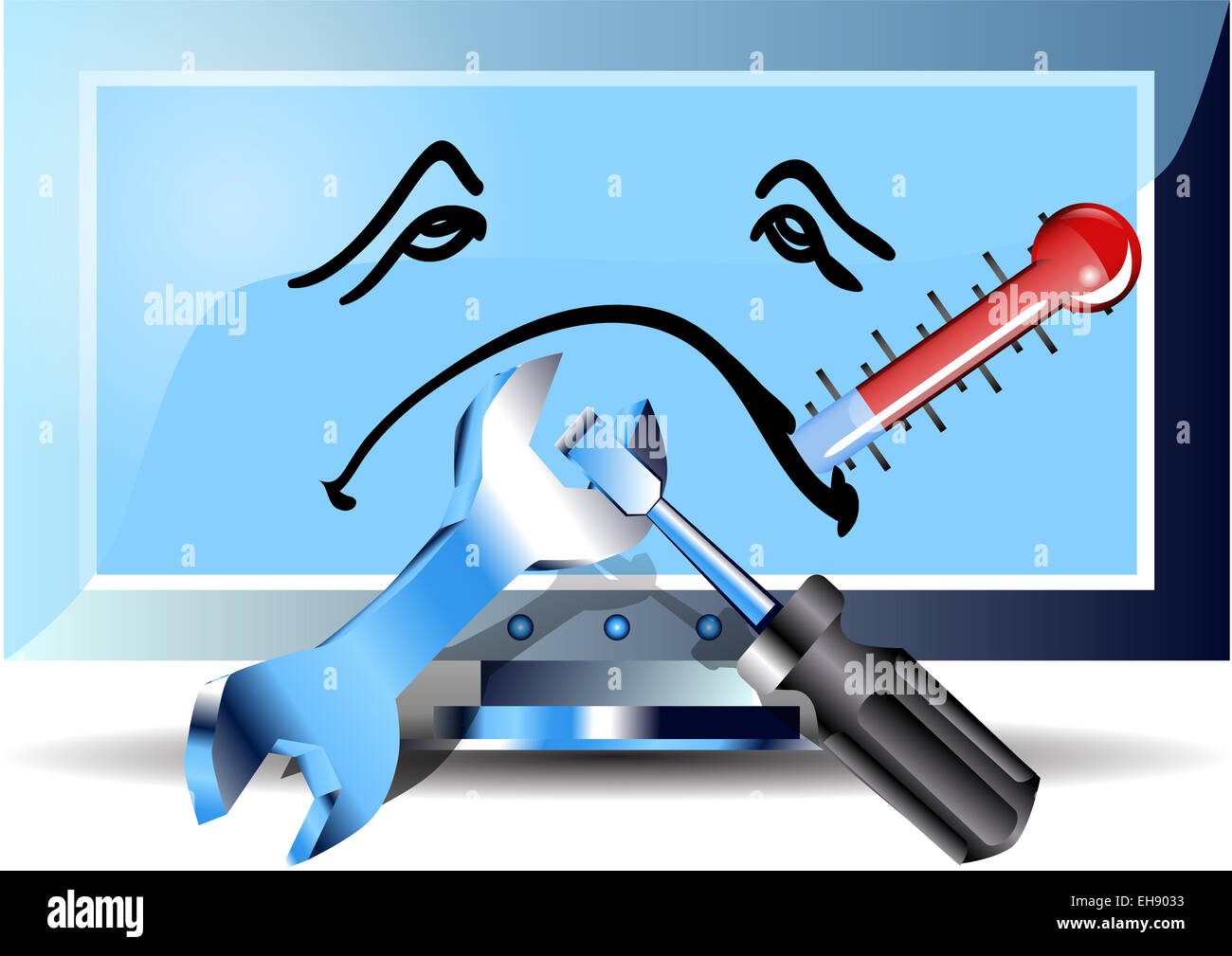 Sick computer cartoon hi-res stock photography and images - Alamy