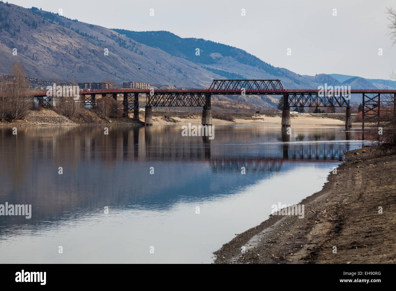 The Red Bridge over the South Thompson River in Kamloops, British ...