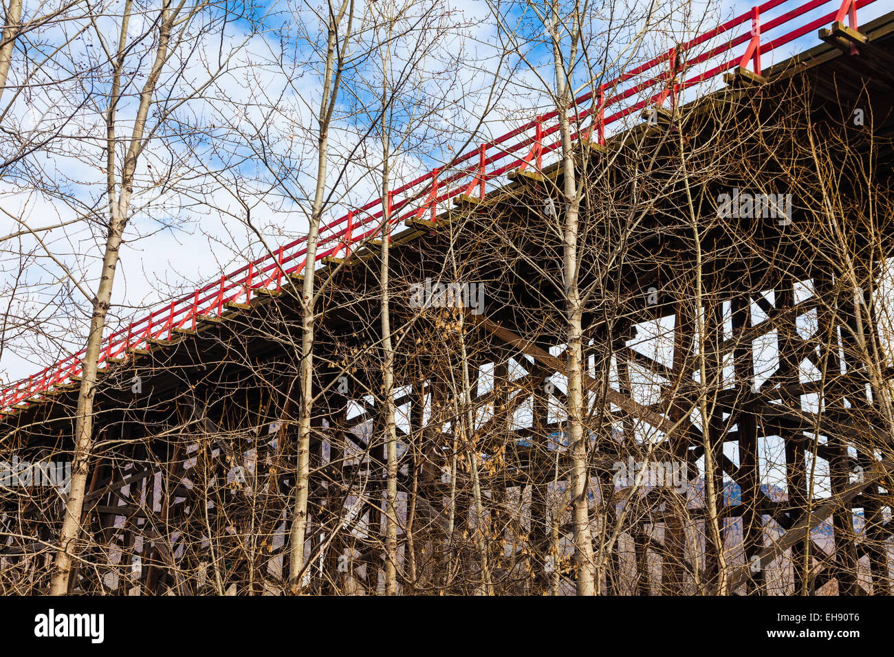 Abstract image of the Red Bridge in Kamloops, British Columbia Stock ...