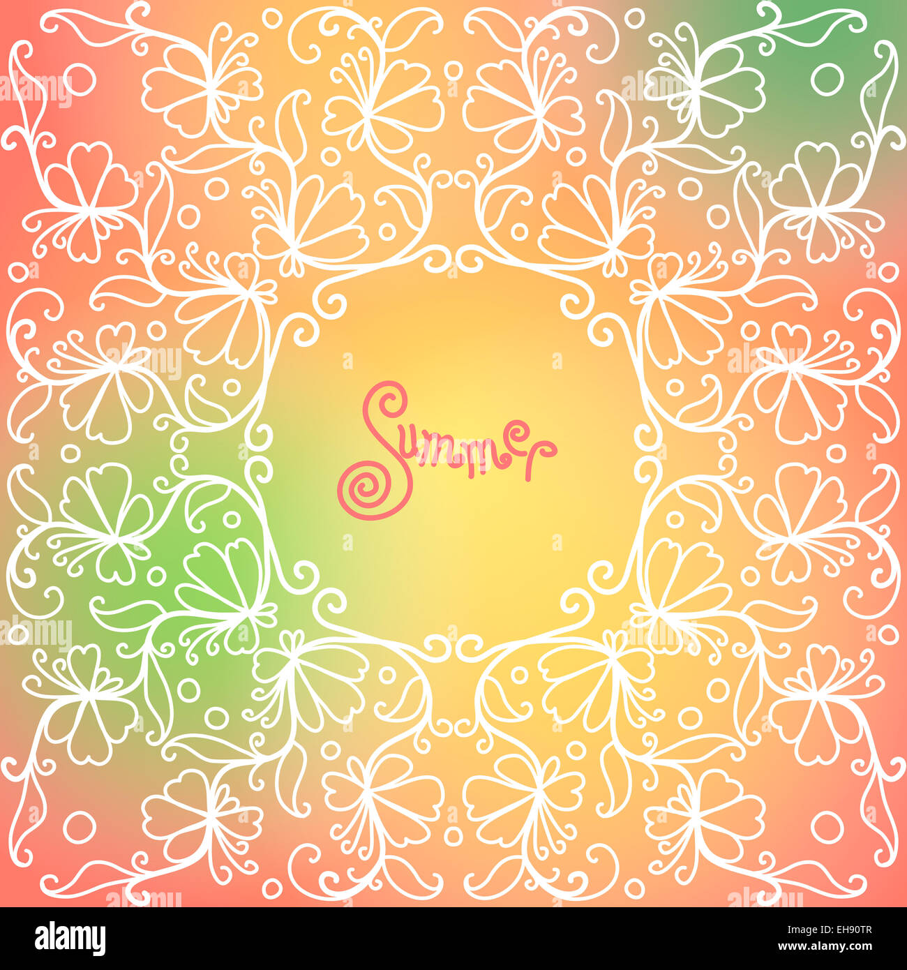 vector summer pattern of spirals, swirls, chains Stock Photo - Alamy