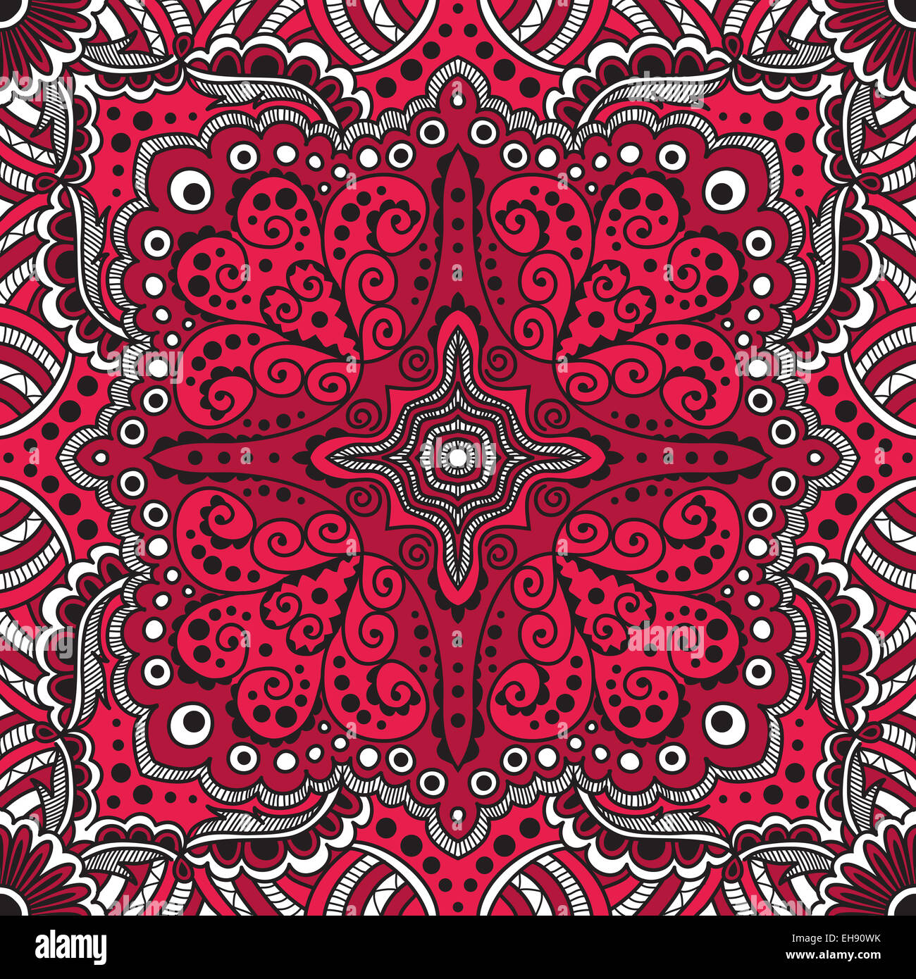 vector seamless red pattern of spirals, swirls, chains Stock Photo - Alamy