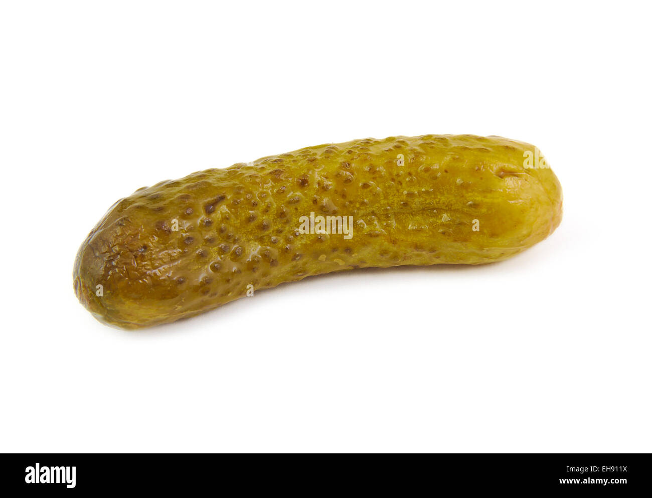 Close-up of single green pickle on white background Stock Photo - Alamy