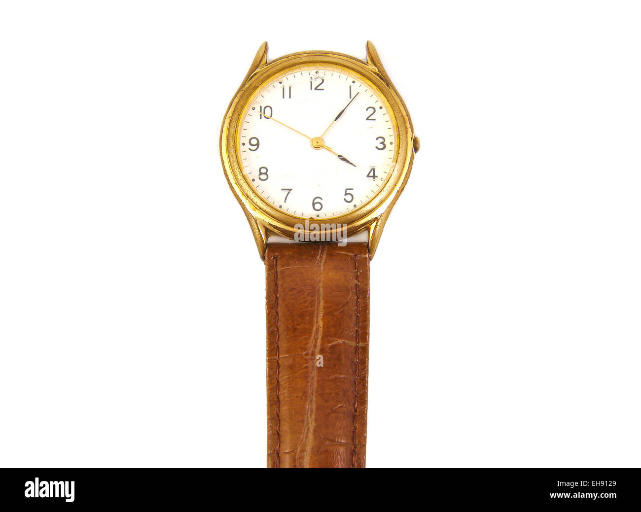 Men, used and broken hand watch on a white background Stock Photo - Alamy