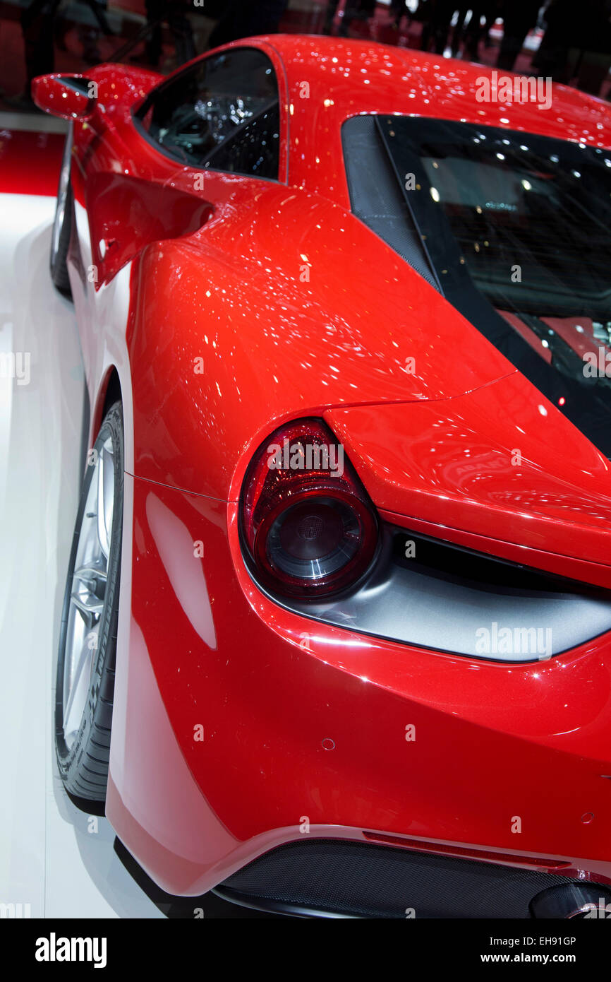 Ferrari 488 GTB launches at the Geneva Motor Show 2015 Stock Photo - Alamy