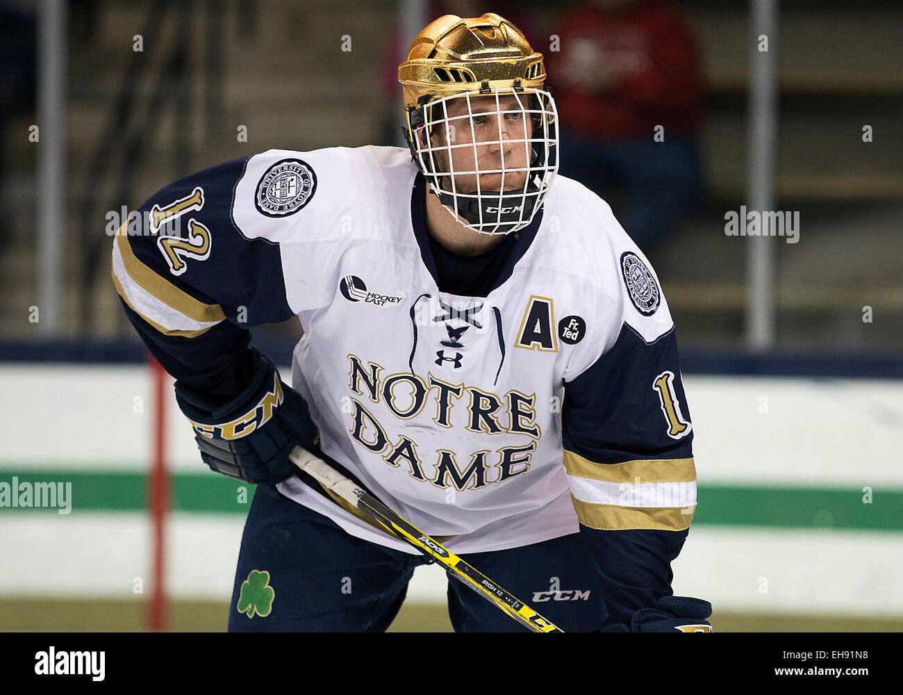The Series. 08th Mar, 2015. Notre Dame left wing Sam Herr (12) during ...