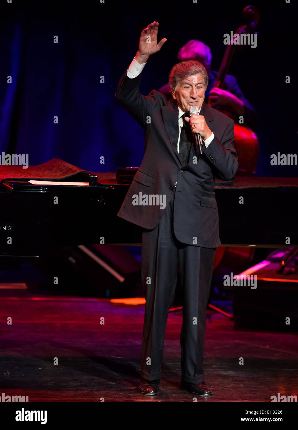Tony Bennett performing live at the Royal Festival Hall in London ...